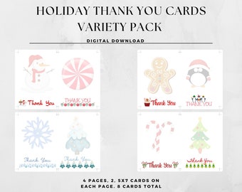 Printable Editable Christmas Thank You Card - Etsy UK