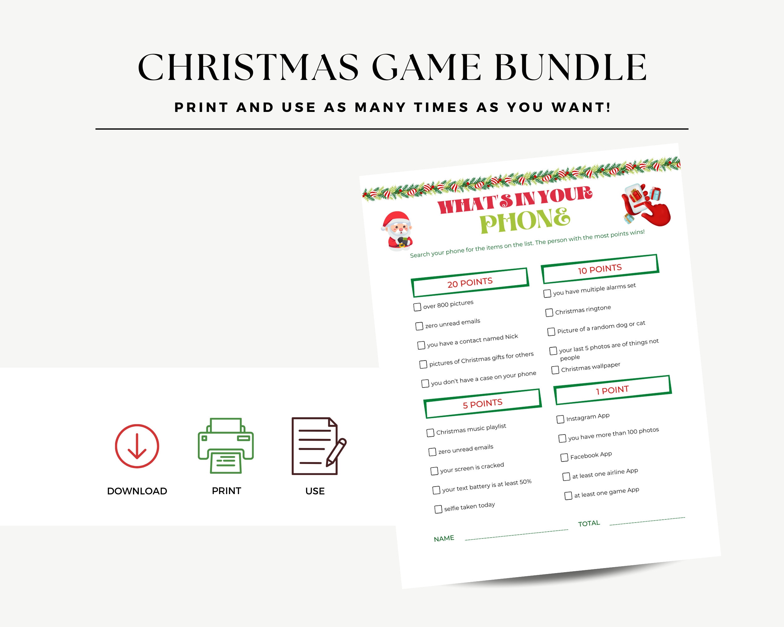Printable Christmas Game Bundle, Christmas Party Games, Christmas Games ...