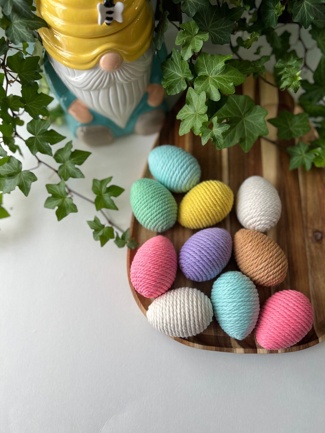 Macrame Easter Egg Set - Easter Basket Gift - Easter Home Decor - Handmade Boho Table ...