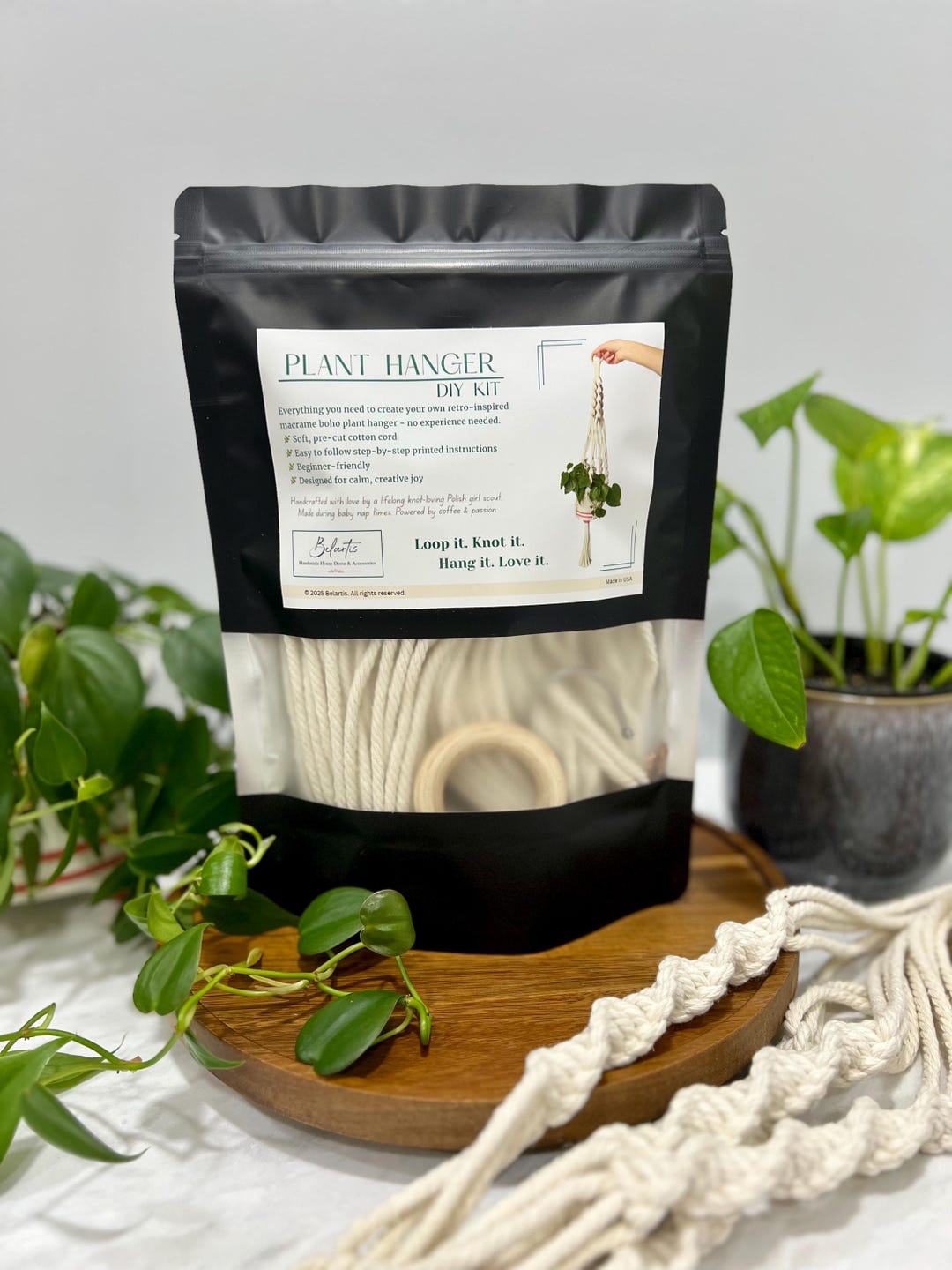 DIY Macrame Plant Hanger Kit - Beginner Macrame Kit - Art Therapy ...
