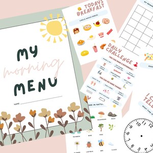 46 Page Preschool Morning Menu Printable, Homeschool Preschool ...