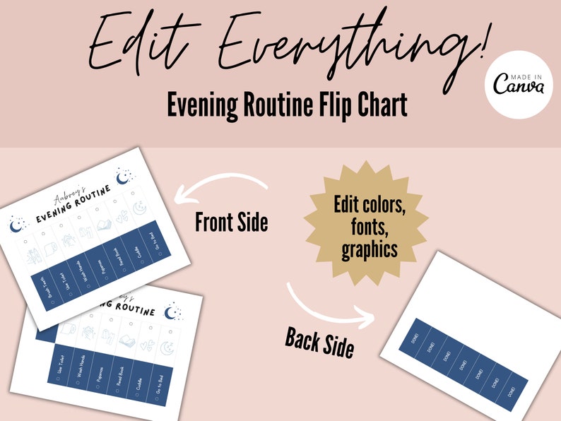 Evening Family Chore Chart, Toddler Routine, Chore Chart Printable ...