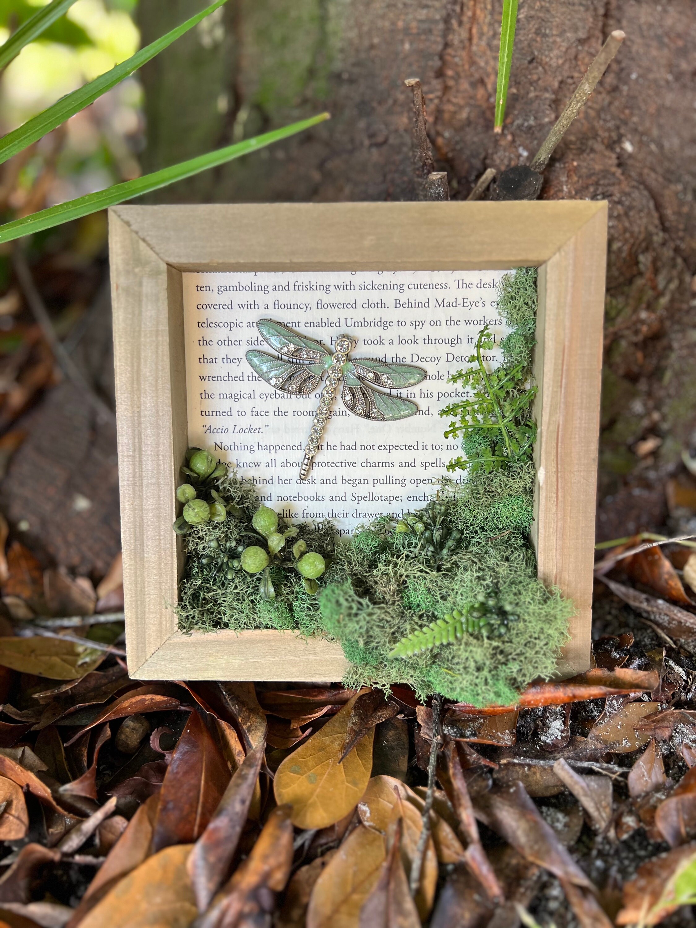 Firefly and Moss Enchanting Book Page Diorama, Firefly & Moss Wood Sign ...