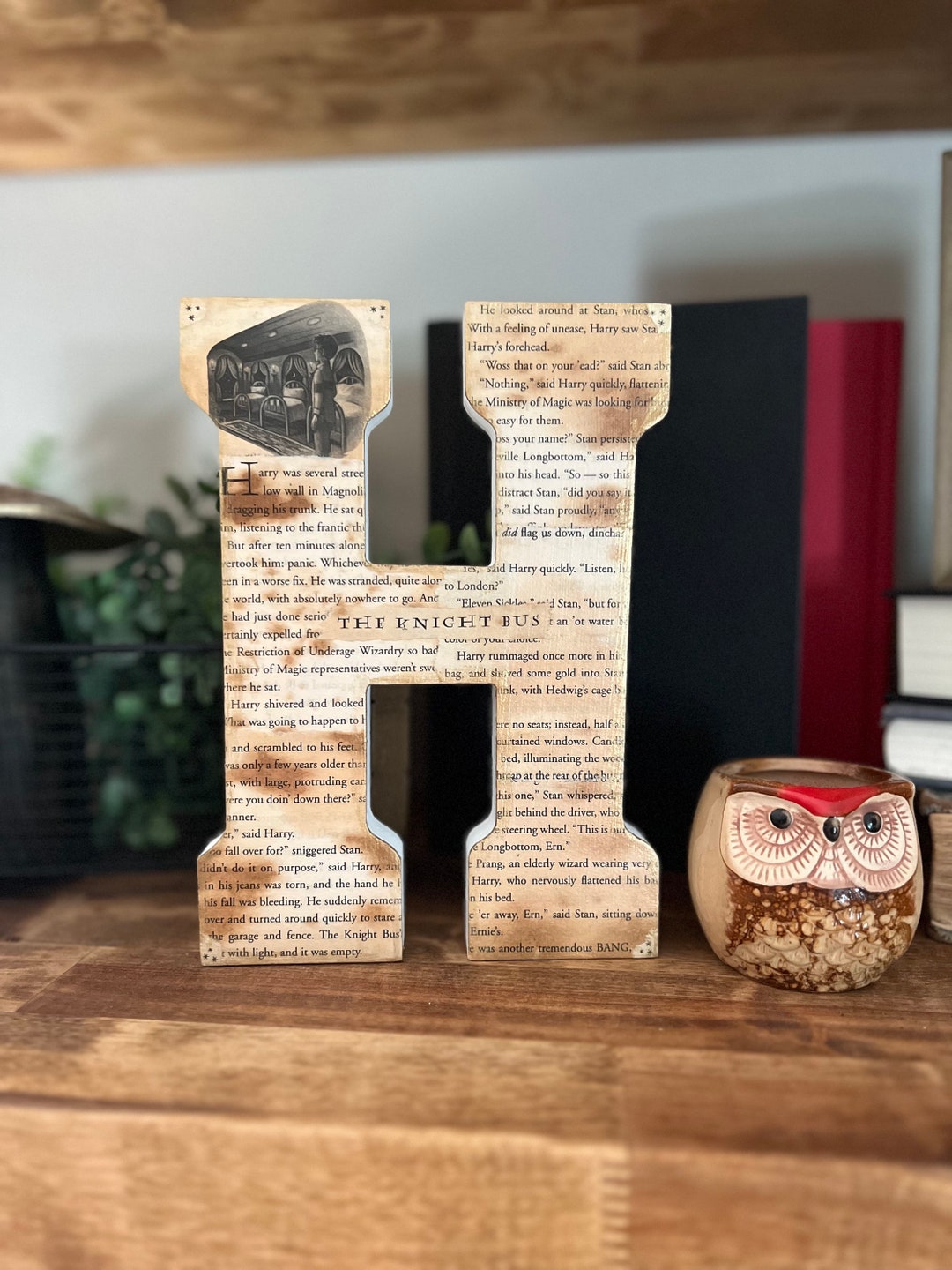 Book Page Initial, Letter Covered With Book Pages, Book Nook Letter ...