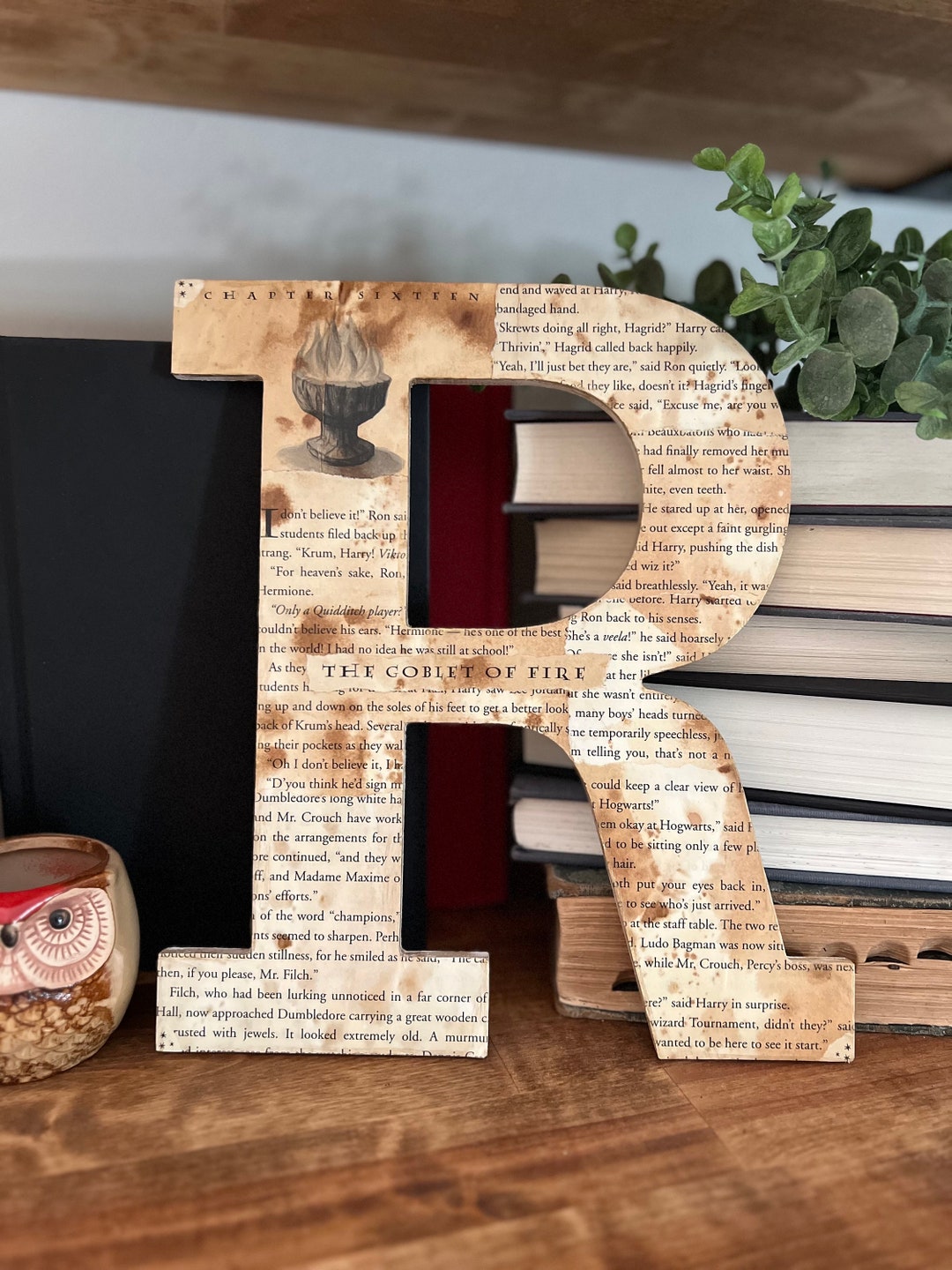 Book Page Initial, Letter Covered With Book Pages, Book Nook Letter ...