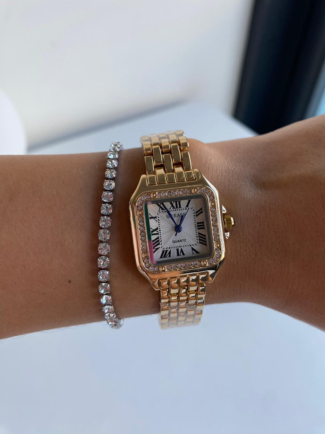 Gold Shiny Watch for Women, Woman Watch, Vintage Watch, Minimalist ...