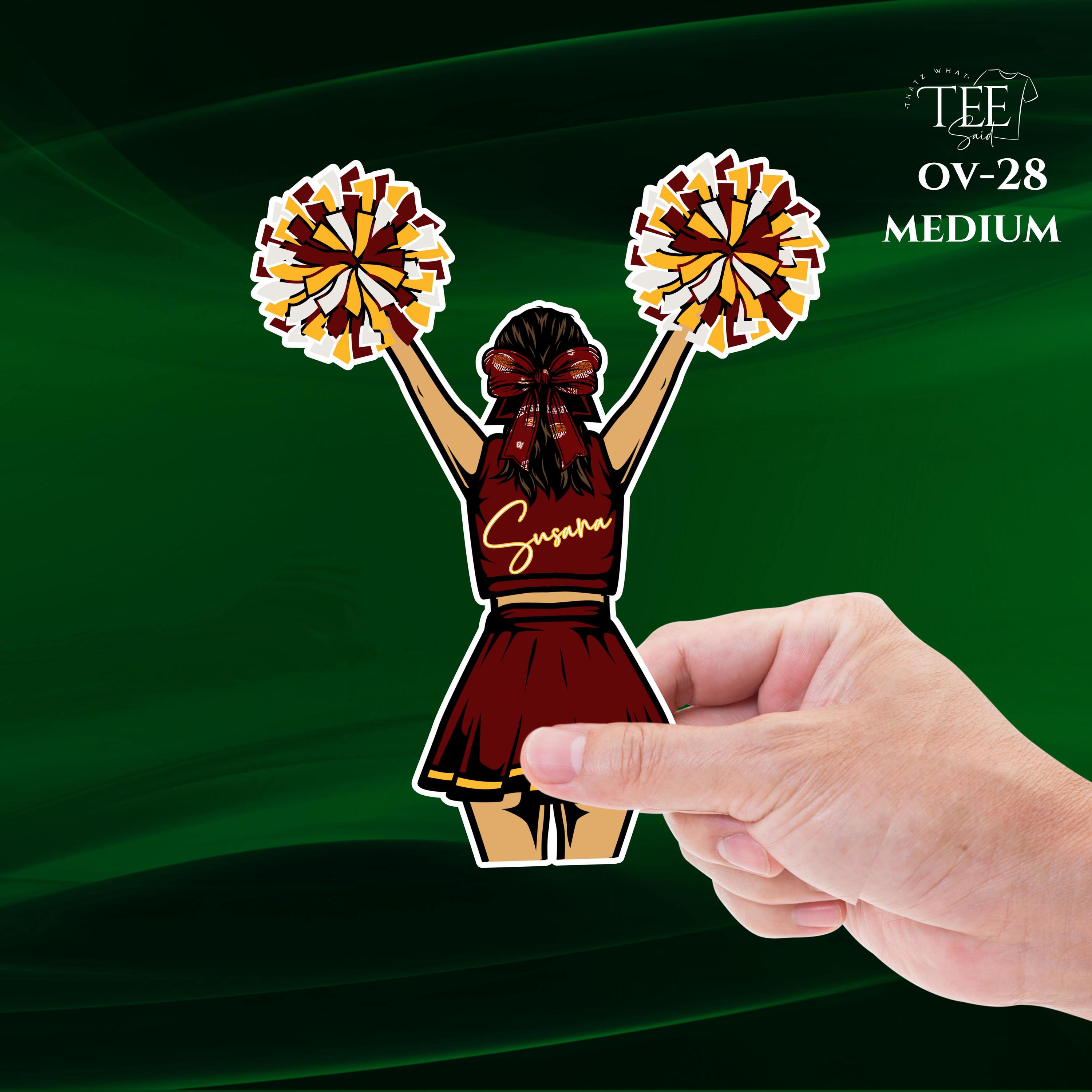 Personalized Cheerleader Name Sticker, Custom Cheer Sticker for Water ...