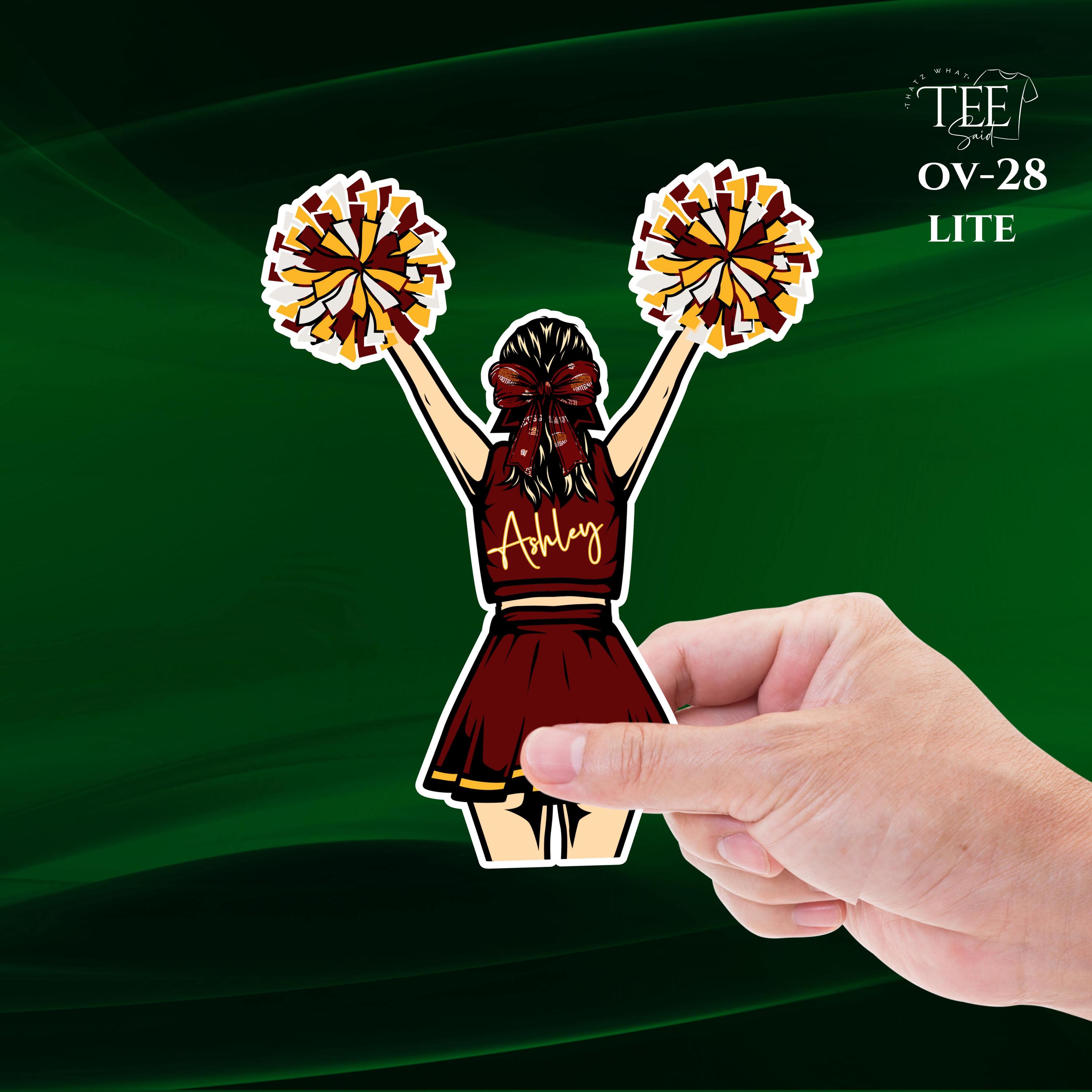 Personalized Cheerleader Name Sticker, Custom Cheer Sticker for Water ...