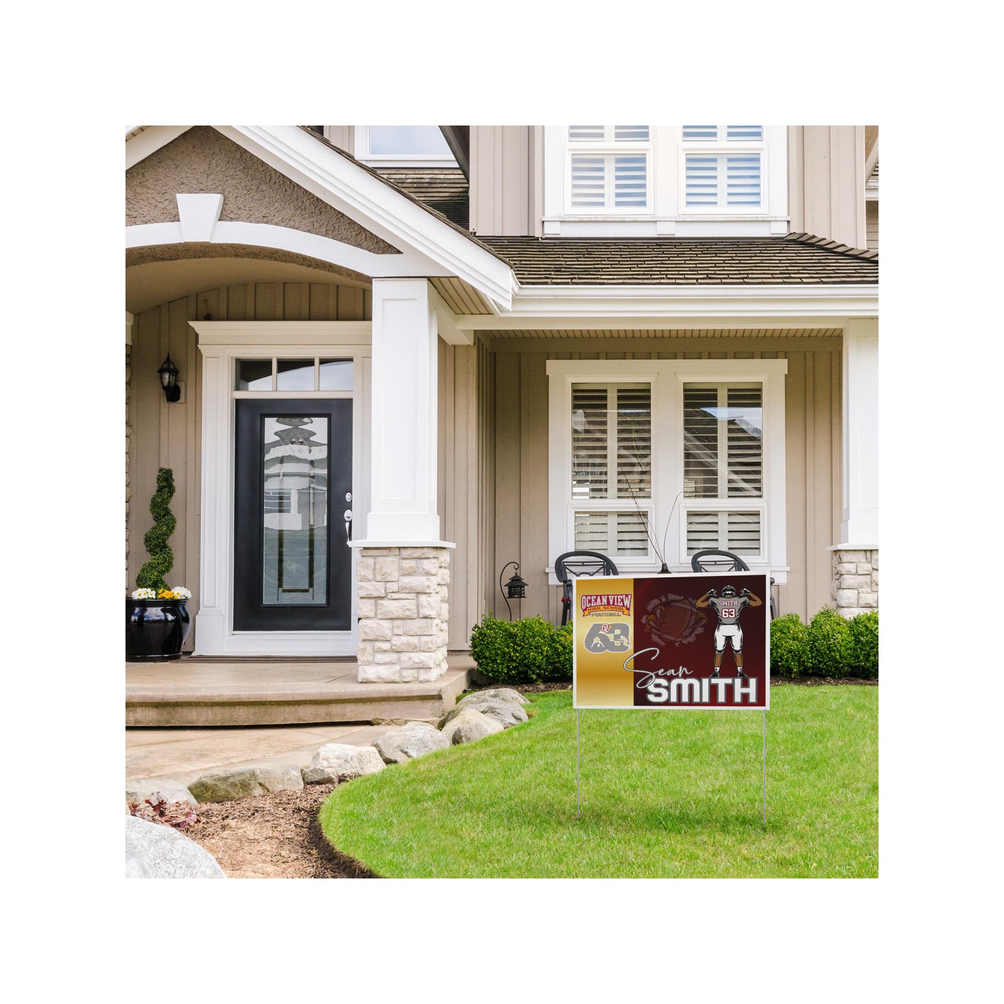 Personalized Football Player Yard Sign, Sports Name Sign, Football Sign ...