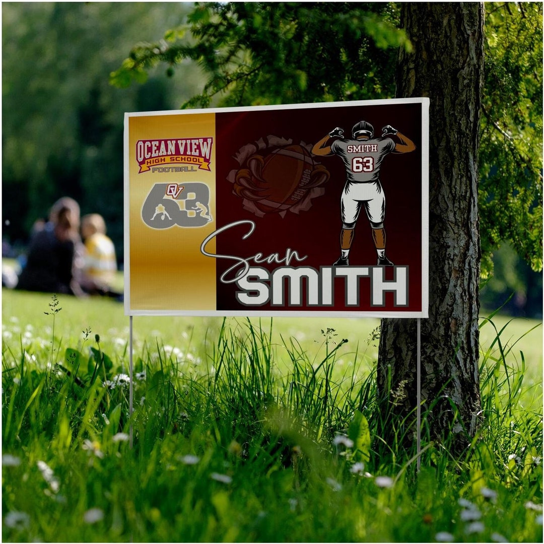Personalized Football Player Yard Sign: Senior School Spirit - Etsy