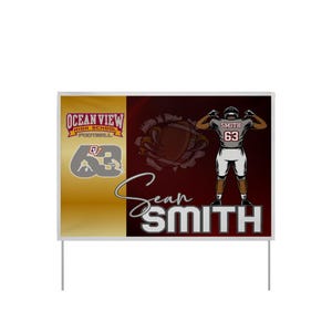 Personalized Football Player Yard Sign: Senior School Spirit - Etsy
