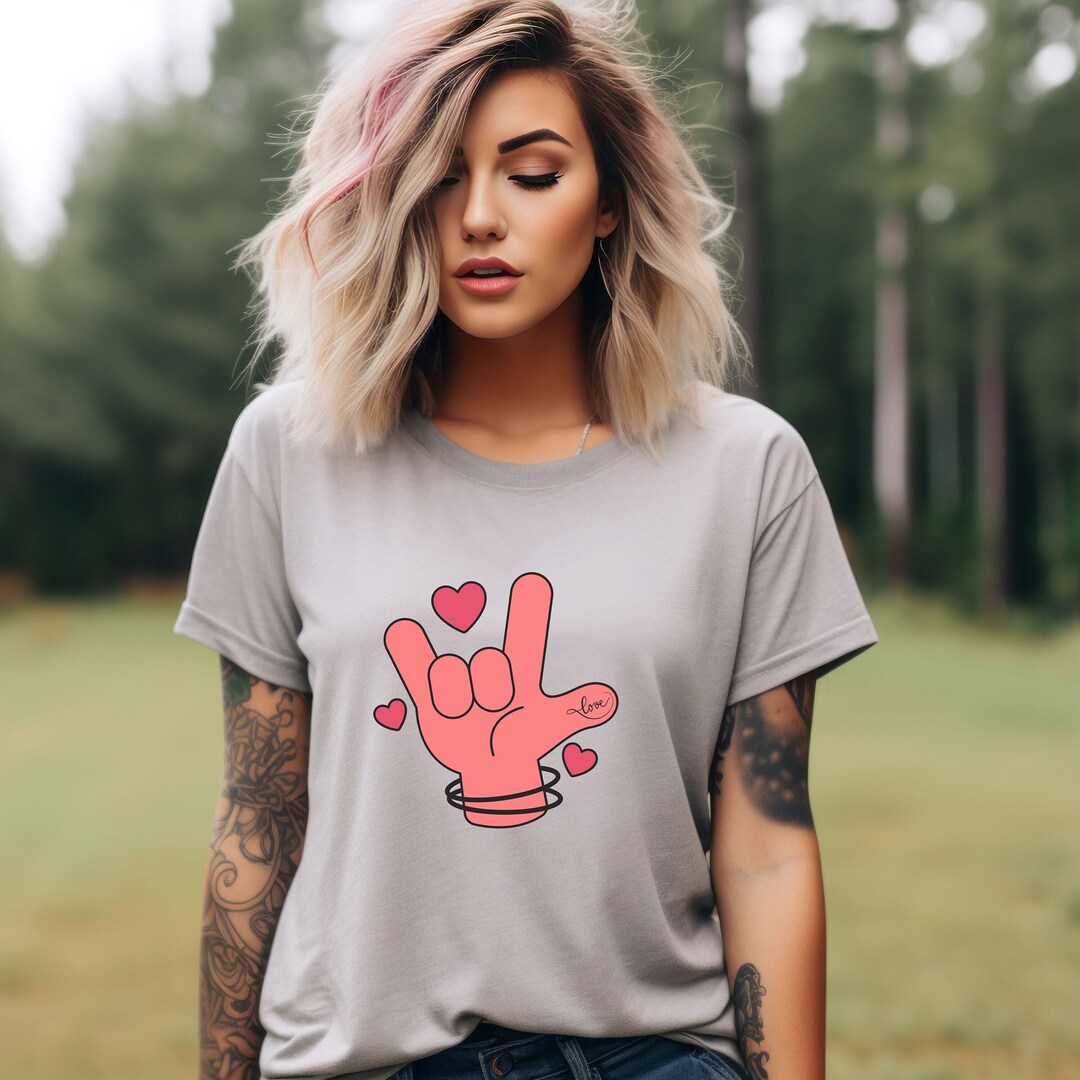 Love Hand Sign Language Shirt: Affectionate Graphic Tee - Etsy