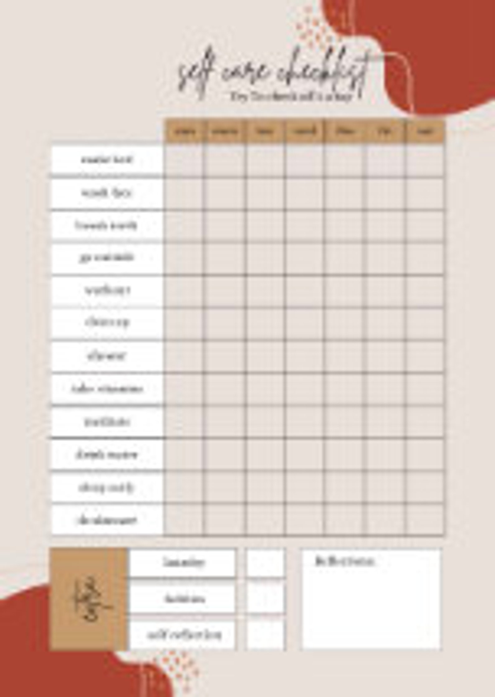 Ultimate Digital Self Care Checklist Etsy