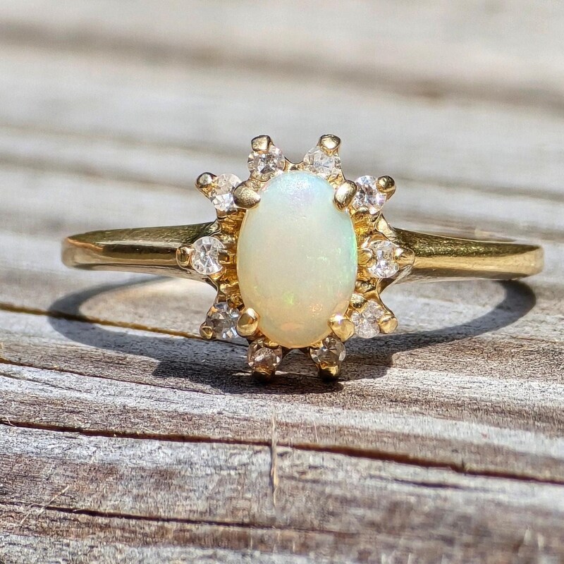 Opal Diamond Ring - Etsy