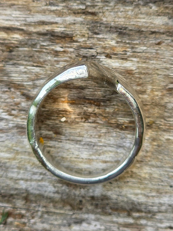 Full Split Hammered Style Sterling Silver 925 Ring - Gem