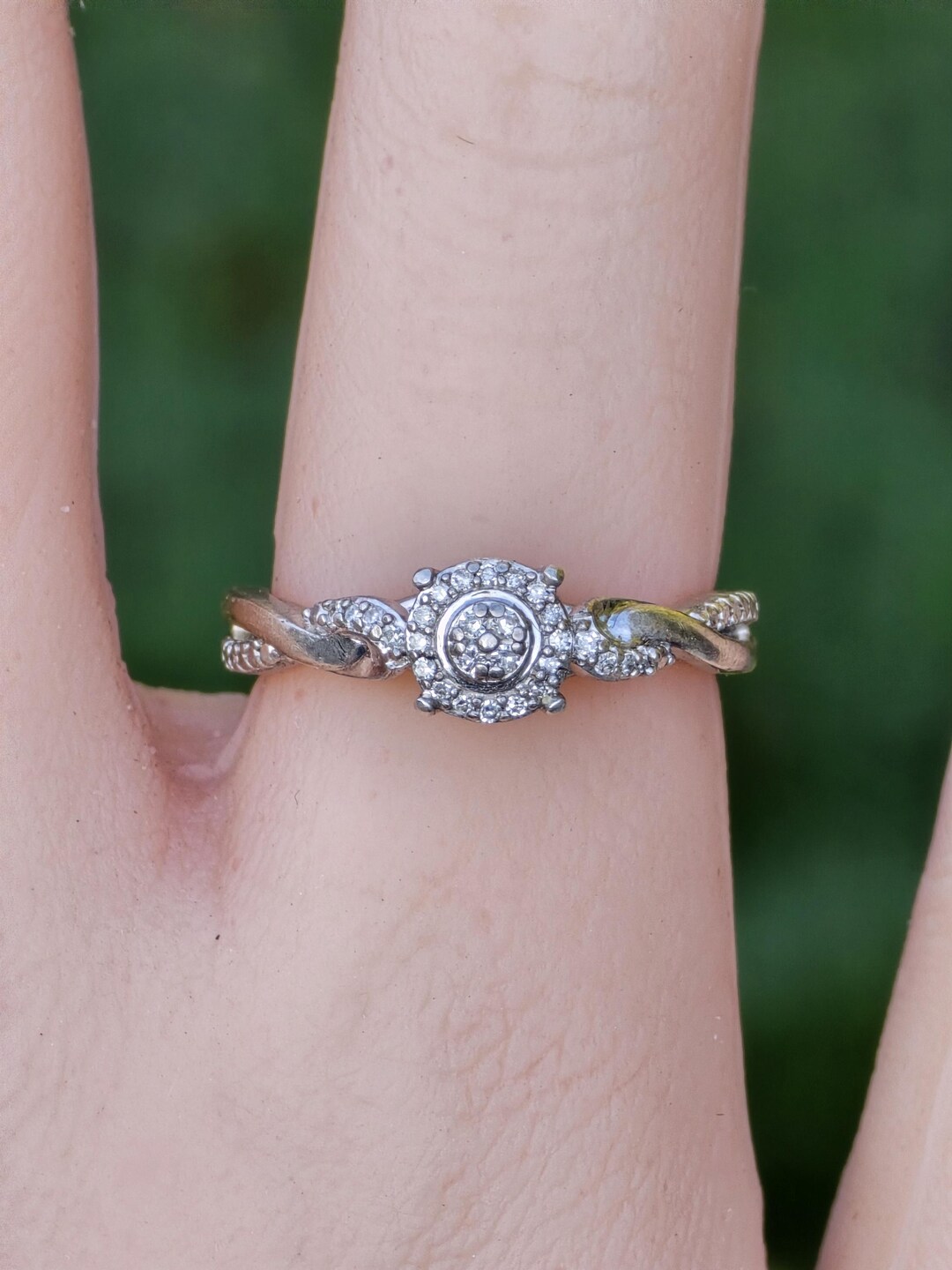 High Sparkle Double Halo Silver Interlaced Sterling Silver 925 Ring - Etsy