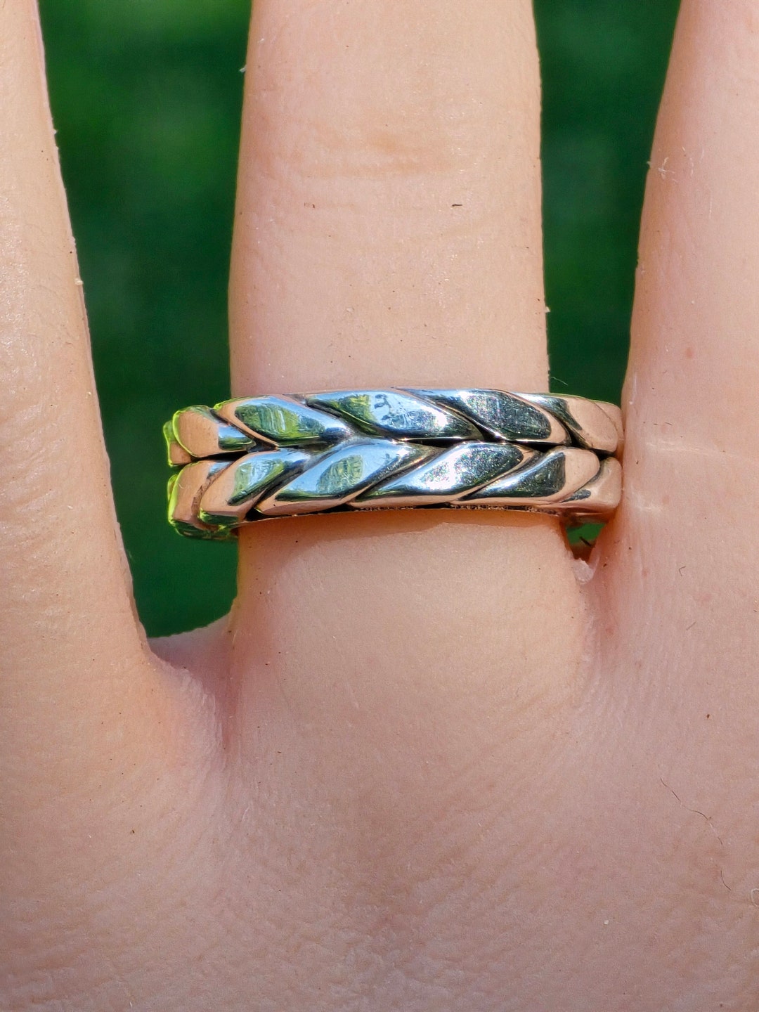 Thick Double Braid Infiniti Sterling Silver 925 Ring - Etsy