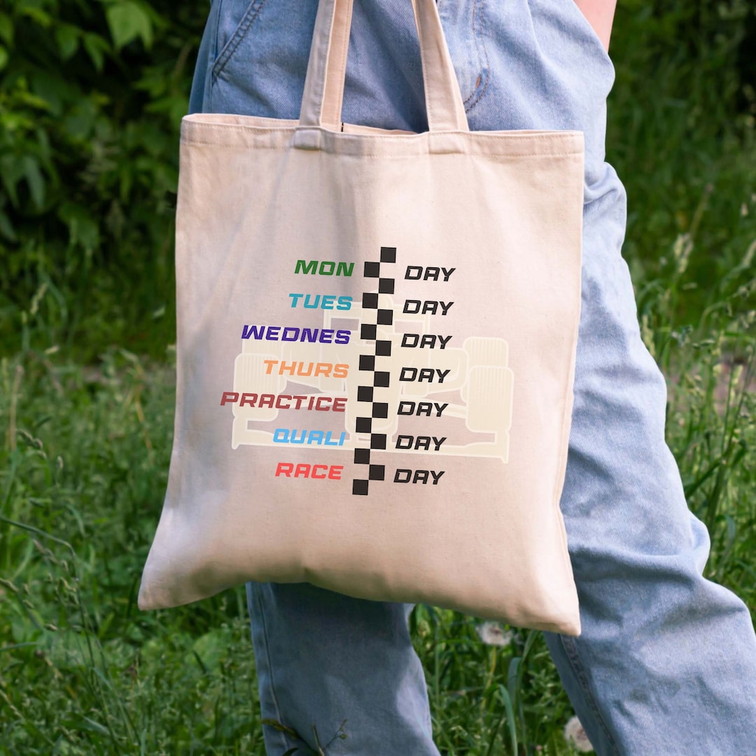 F1 Cotton Canvas Tote Bag, Race Week Bag, Gift for F1 Fan, Tote Bag ...