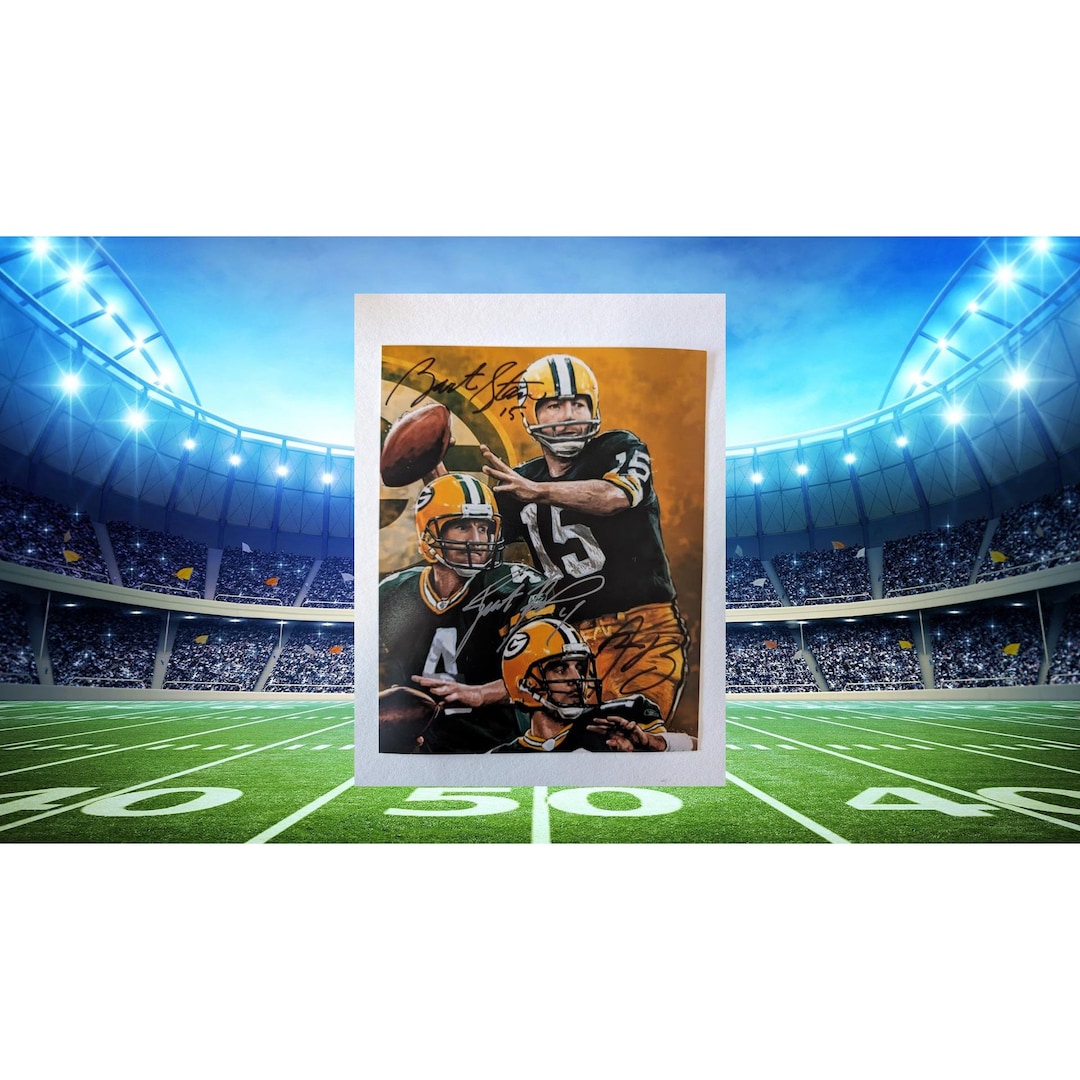 Green Bay Packers Brett Favre Aaron Rodgers Bart Starr 8x10 Photo ...