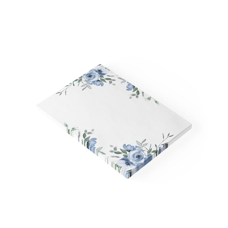 Blue Flowers 6x4 in Blank Post-it® Note Pads Great for Office Use or as ...