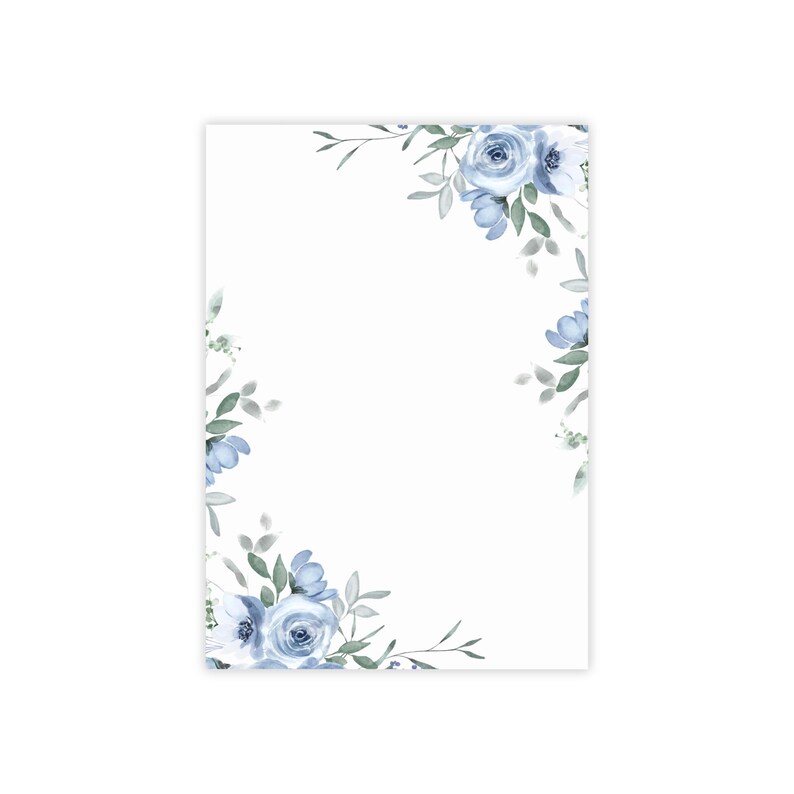 Blue Flowers 6x4 in Blank Post-it® Note Pads Great for Office Use or as ...