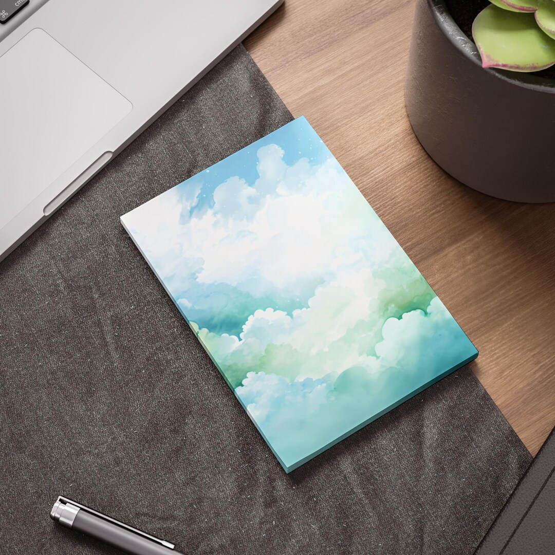 Watercolor Clouds 6x4 in Blank Post-it® Note Pads Great for Office Use ...