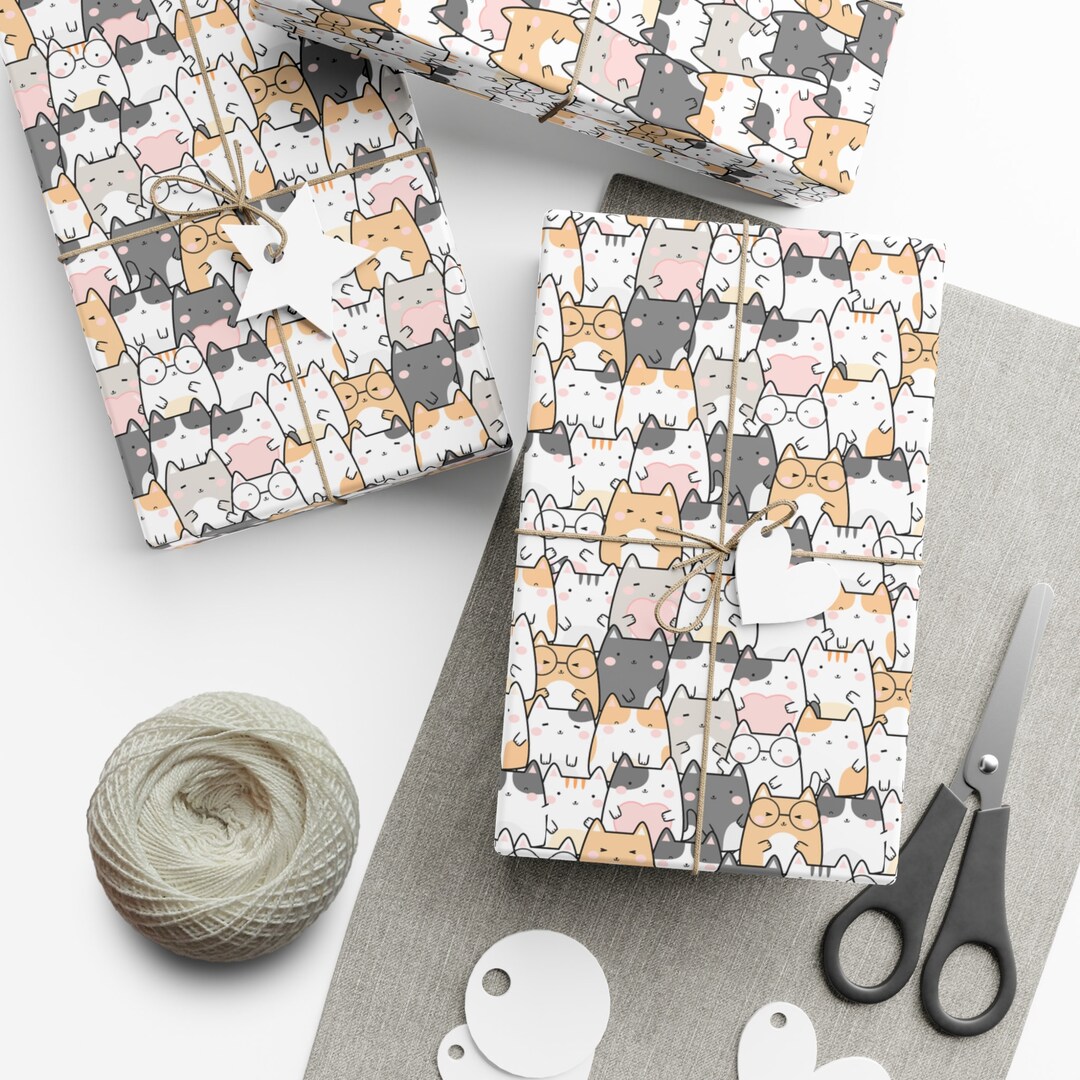 Cat Lady Pajama Pants Print Wrapping Paper Gift Wrap, Wrapping Paper ...