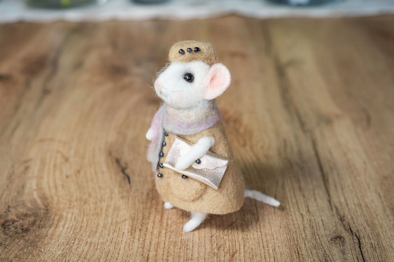 Needle Felted Mouse With Clothes. Felting Animals Series. Collectible ...
