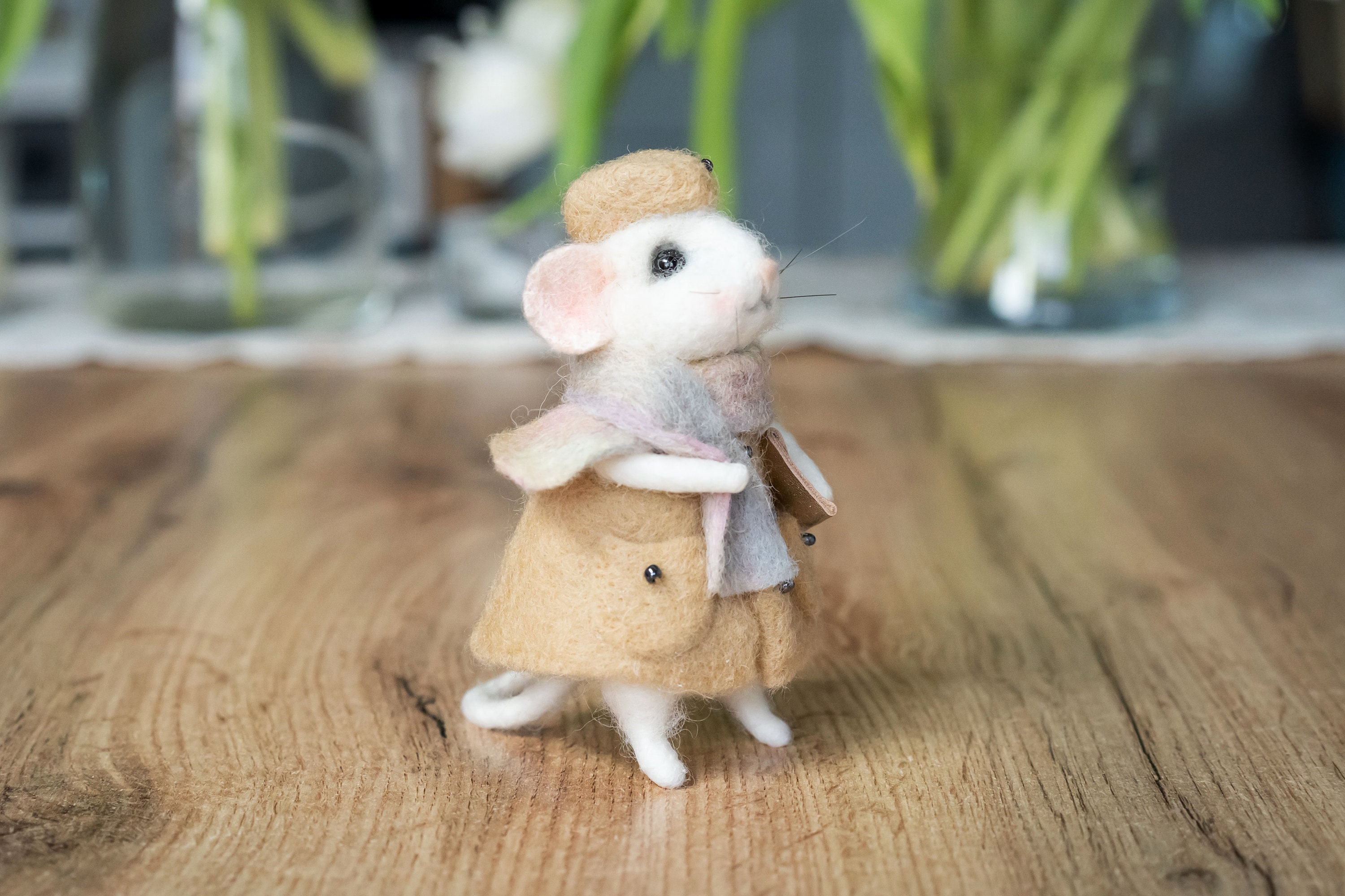 Needle Felted Mouse With Clothes. Felting Animals Series. Collectible ...