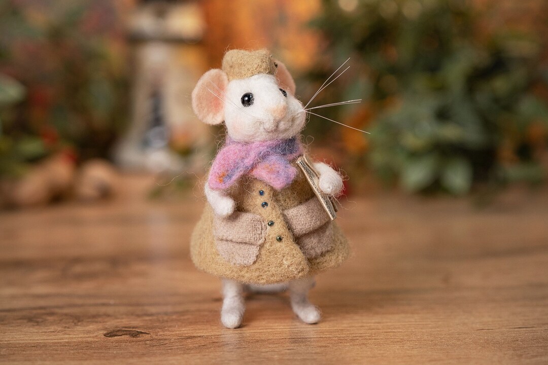 Needle Felted Mouse With Clothes. Felting Animals Series. Collectible ...