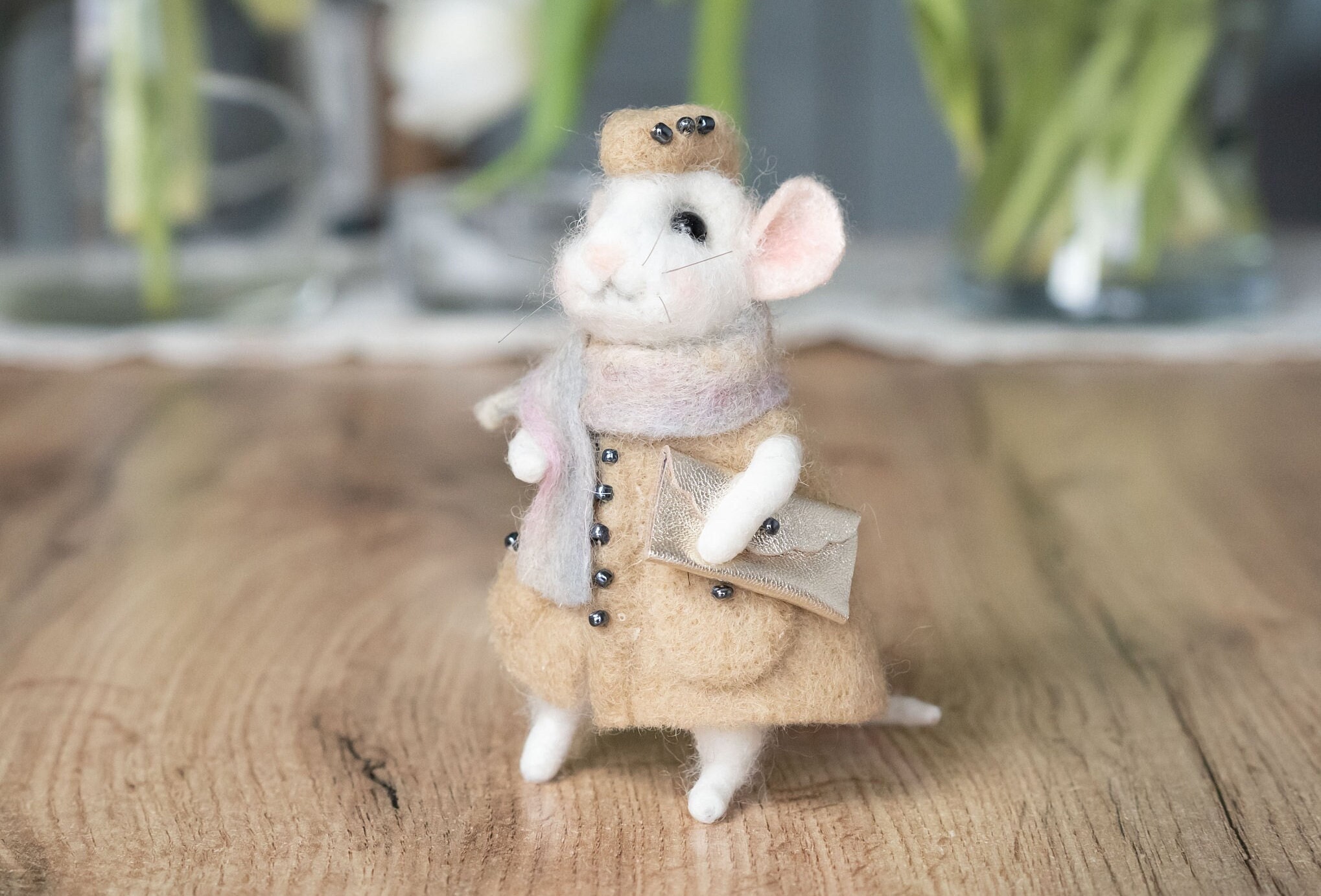 Needle Felted Mouse With Clothes. Felting Animals Series. Collectible ...