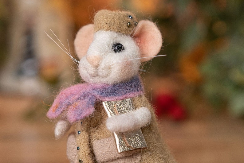Needle Felted Mouse With Clothes. Felting Animals Series. Collectible ...