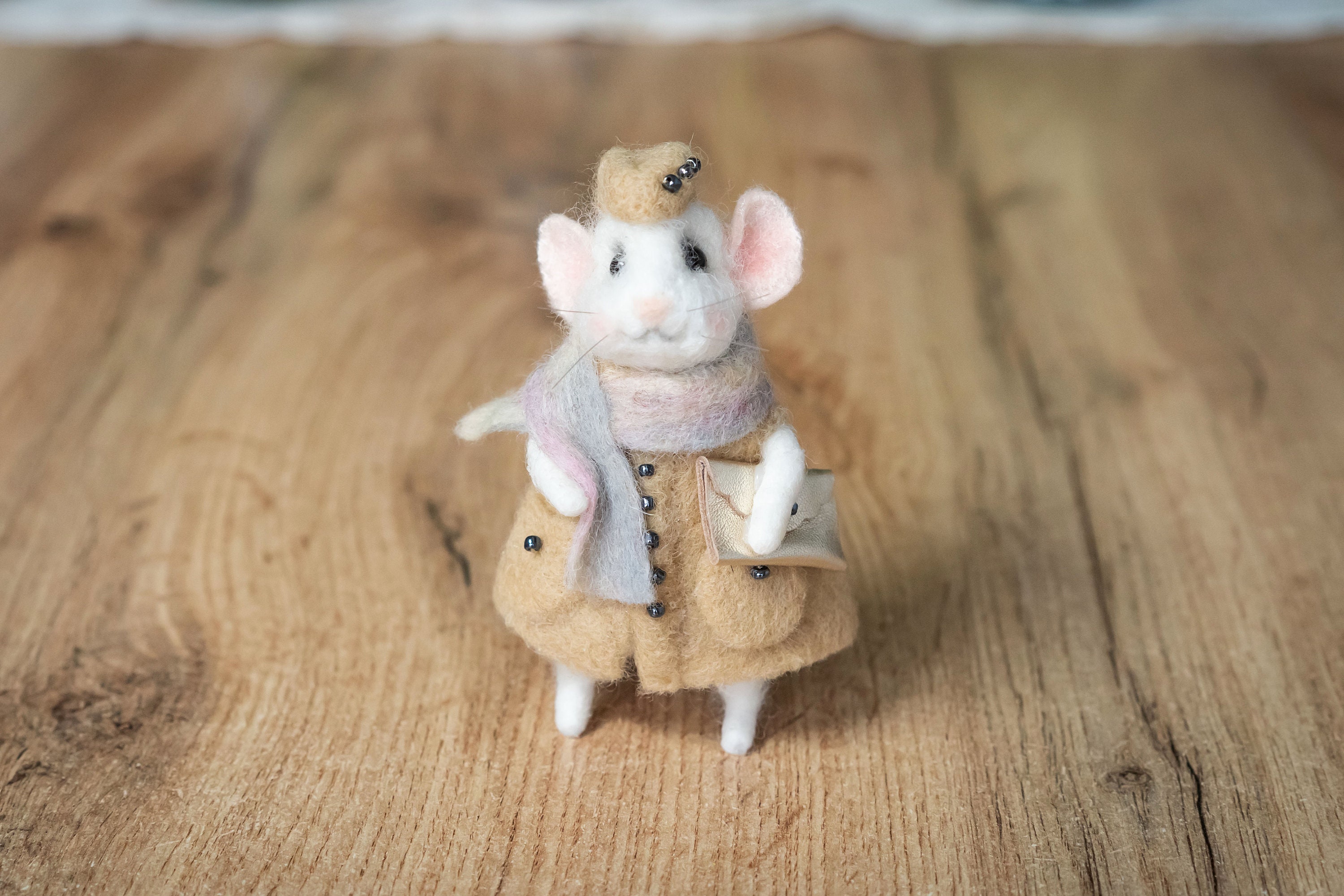 Needle Felted Mouse With Clothes. Felting Animals Series. Collectible ...