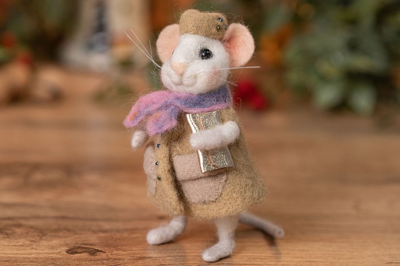 Needle Felted Mouse With Clothes. Felting Animals Series. Collectible ...
