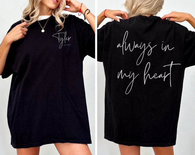 In Memory of Shirt, Custom Grief Gift, Personalized Name and Dates ...