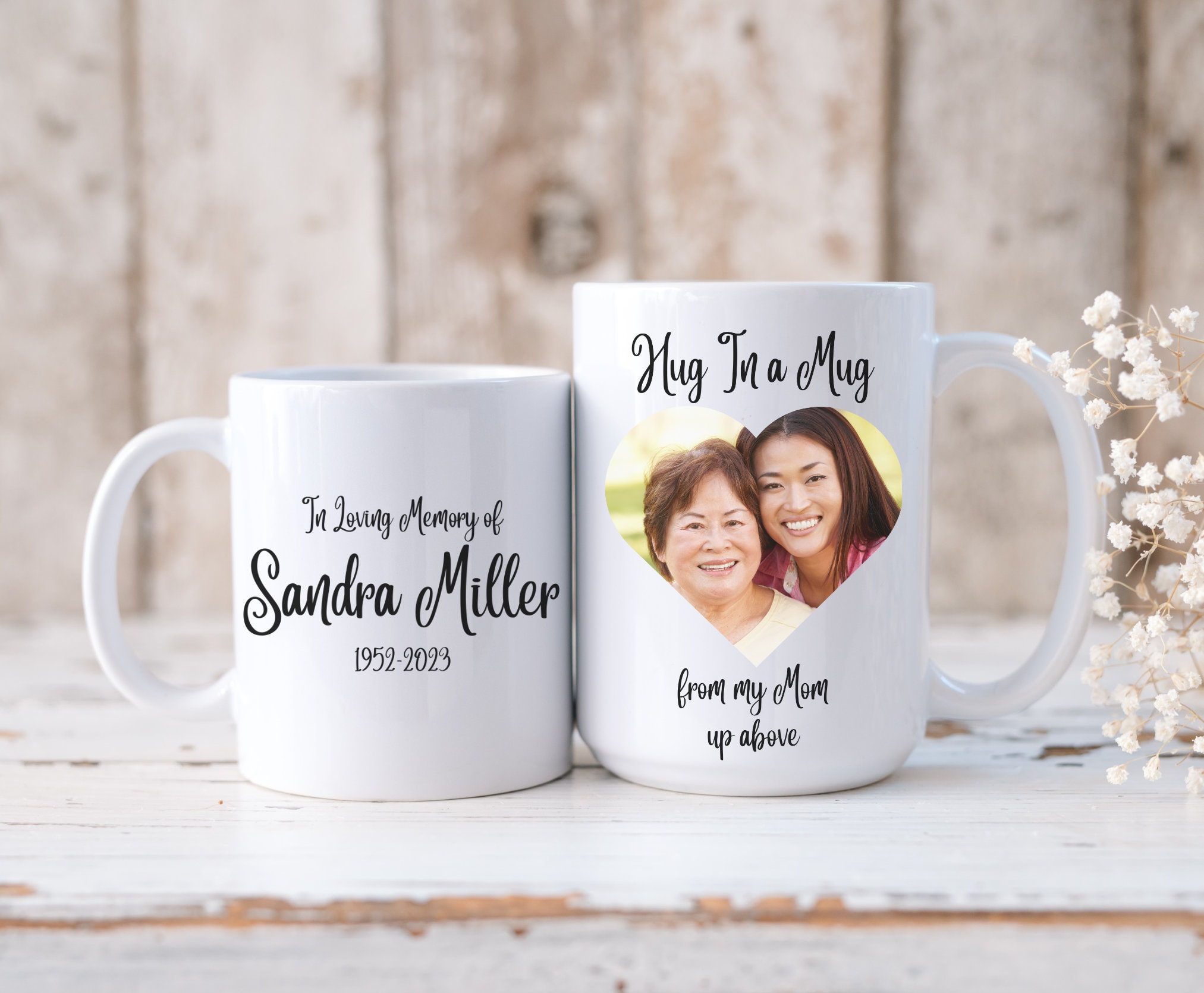 Personalized Photo Coffee Mug Christmas Gift, Custom Mug Bereavement ...