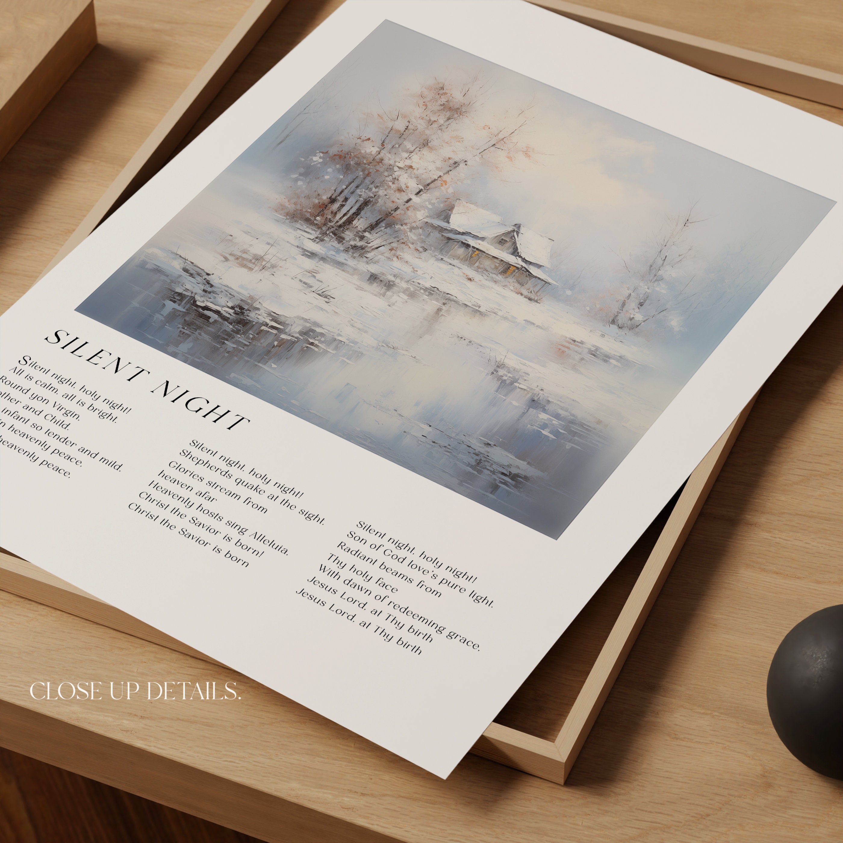 Silent Night Printable, Christmas Poster, Digital Download, Christian ...