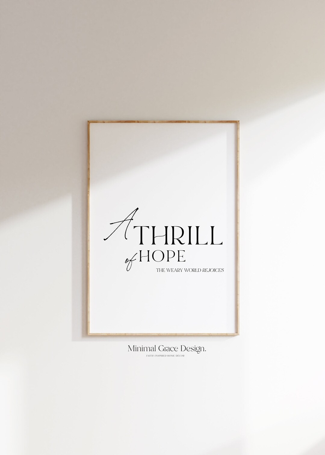 A Thrill of Hope, Printable, Christmas Wall Art, Christian Christmas ...
