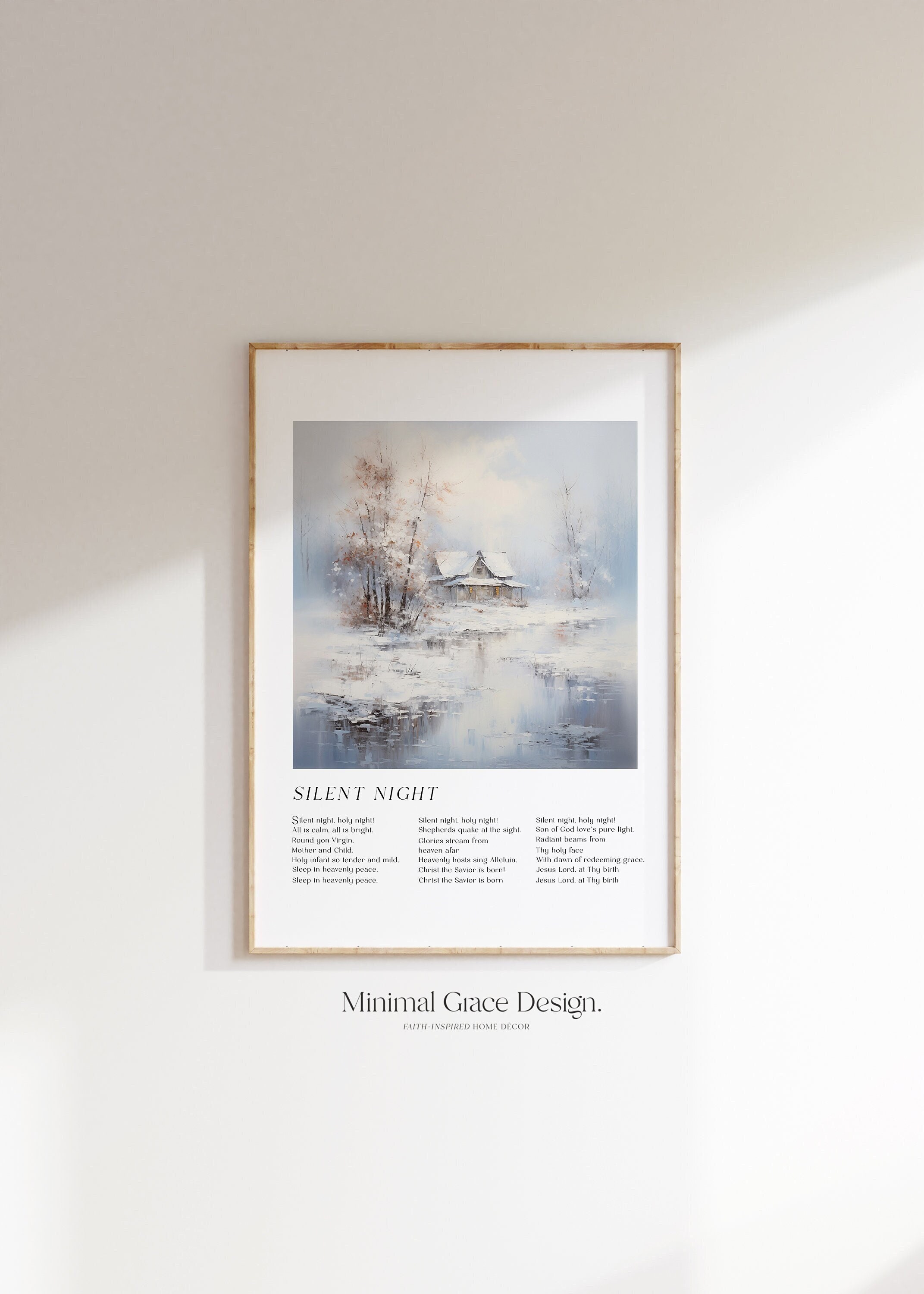 Silent Night Printable, Christmas Poster, Digital Download, Christian ...