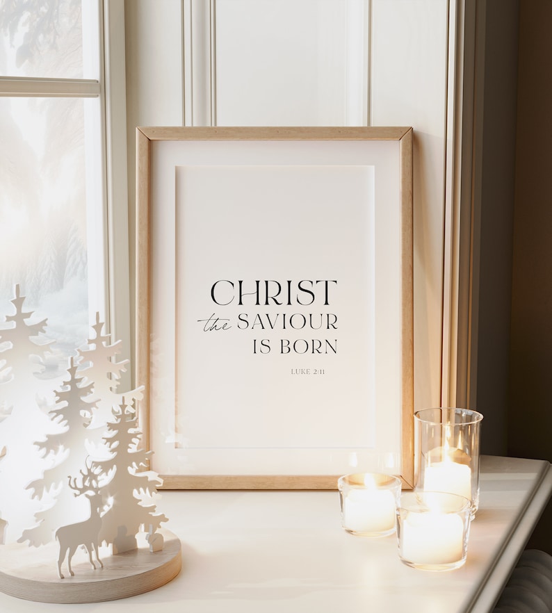 Christ the Saviour is Born, Digital Print, Luke 2 11, Christmas ...
