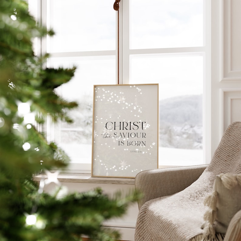 Christ the Saviour is Born, Digital Print, Luke 2 11, Christmas ...