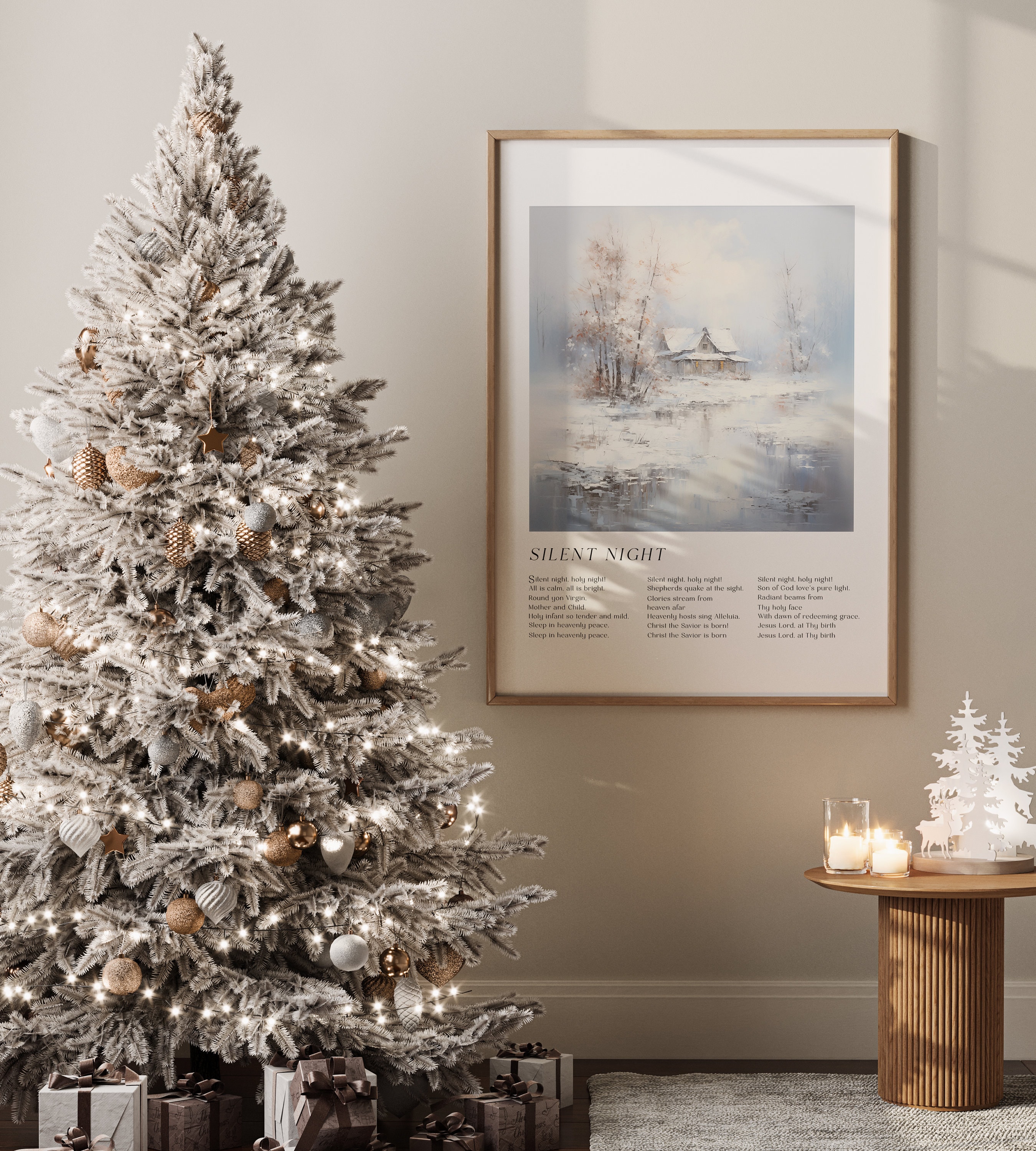 Silent Night Printable, Christmas Poster, Digital Download, Christian ...