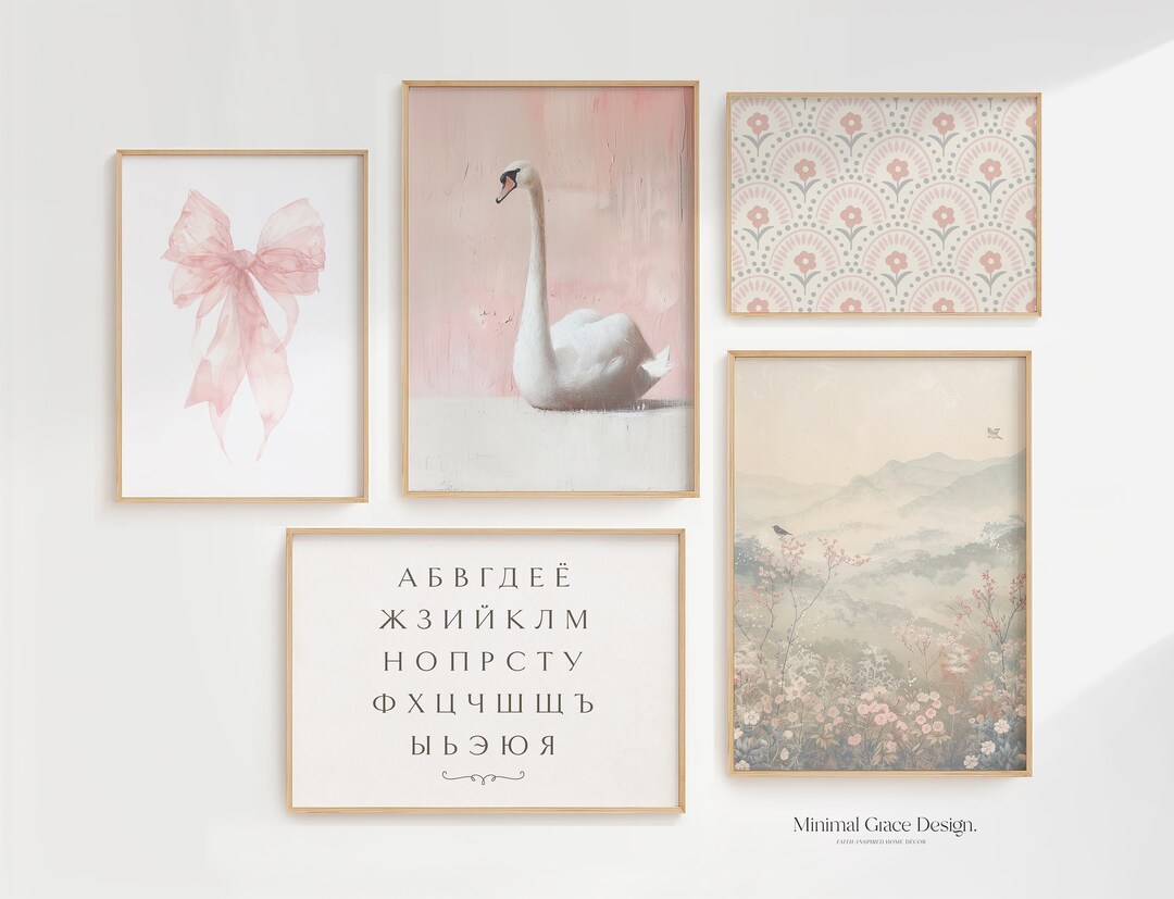 Russian Wall Art, Set of 5, Gallery Wall Art, Girls Room Decor, Russian ...