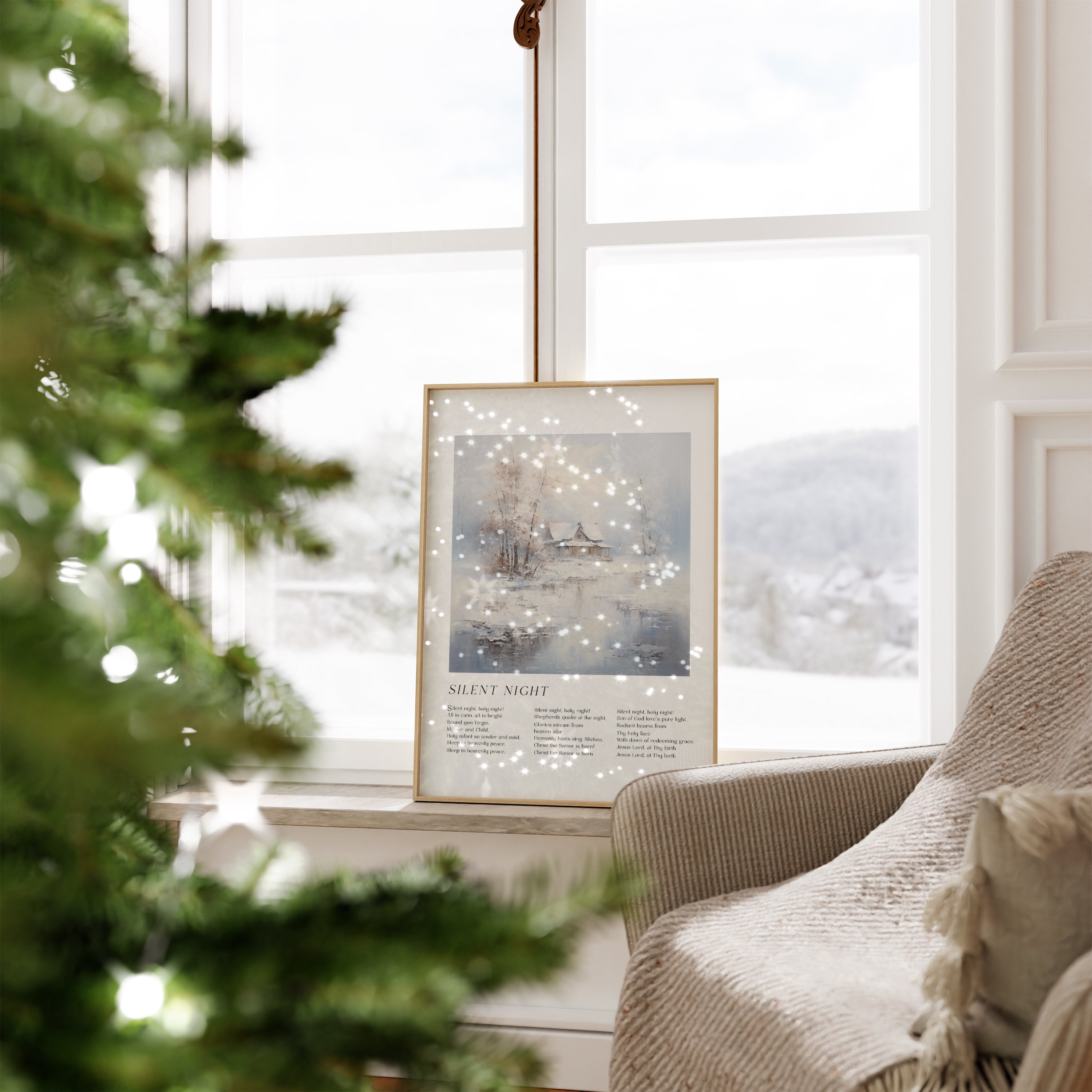 Silent Night Printable, Christmas Poster, Digital Download, Christian ...
