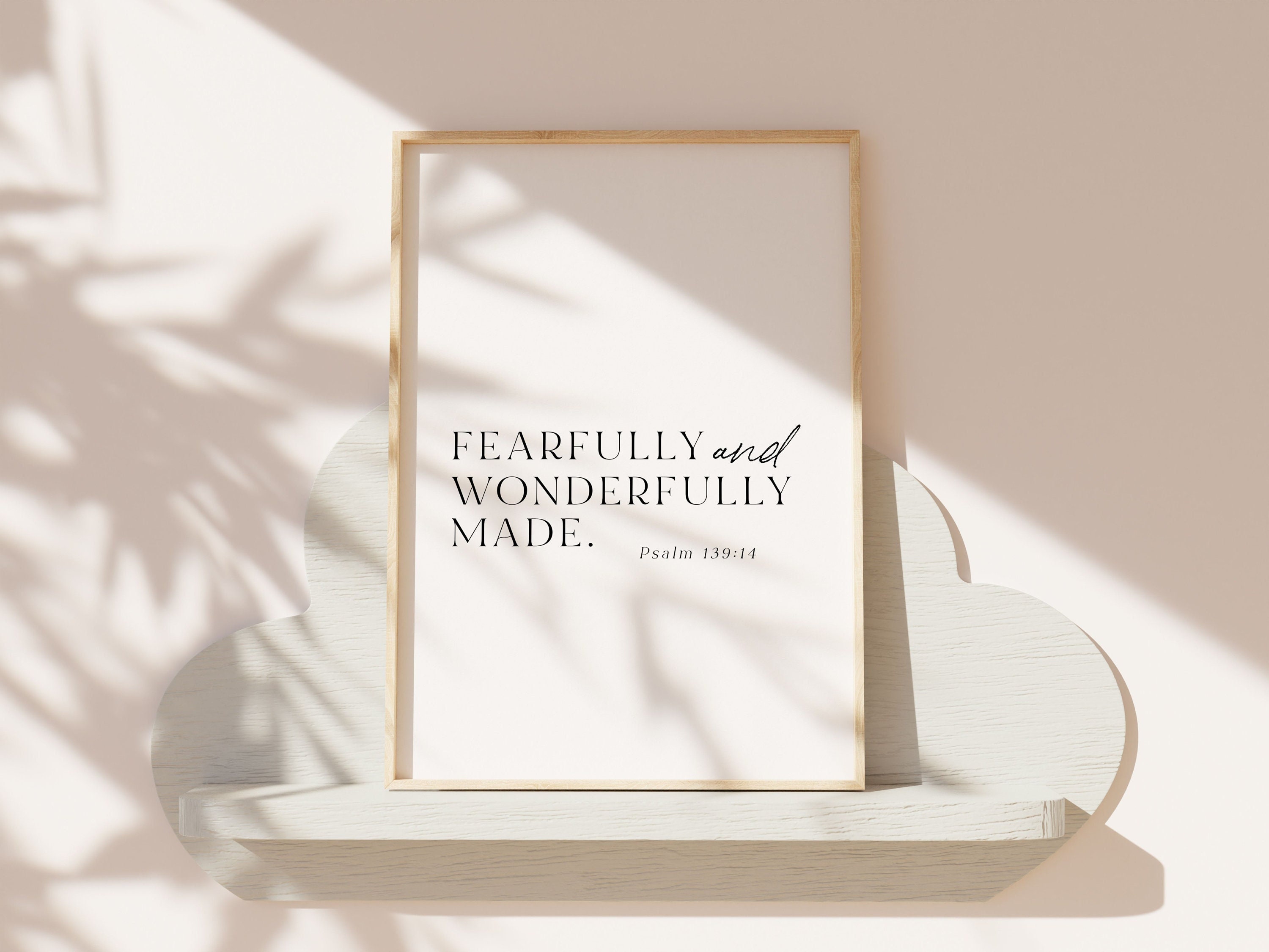 Psalm 139 14, Wonderfully Made, Bible Verse, Nursery Wall Art, Bible ...