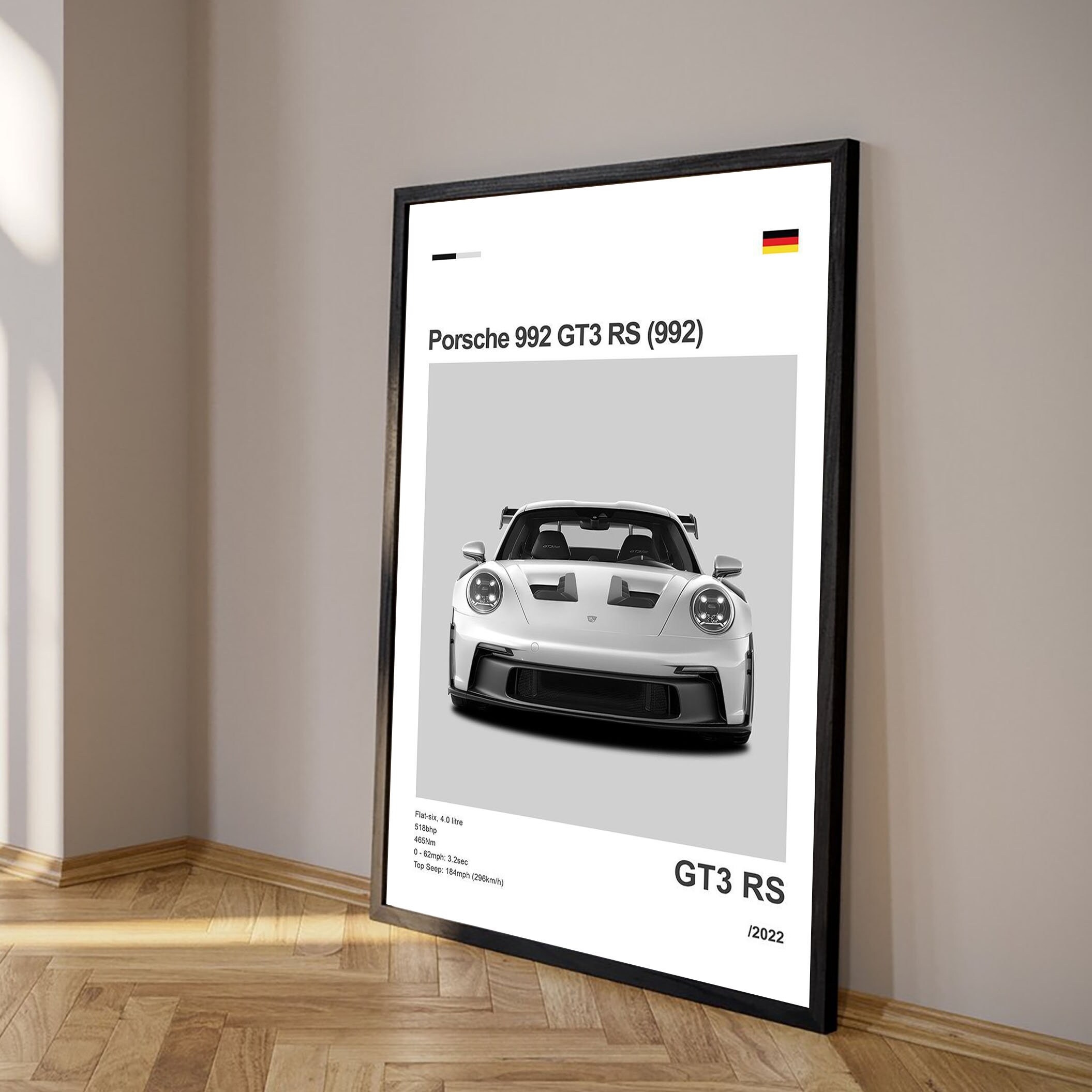 Porsche 992 GT3 RS Poster Mid Century Modern Car Poster - Etsy