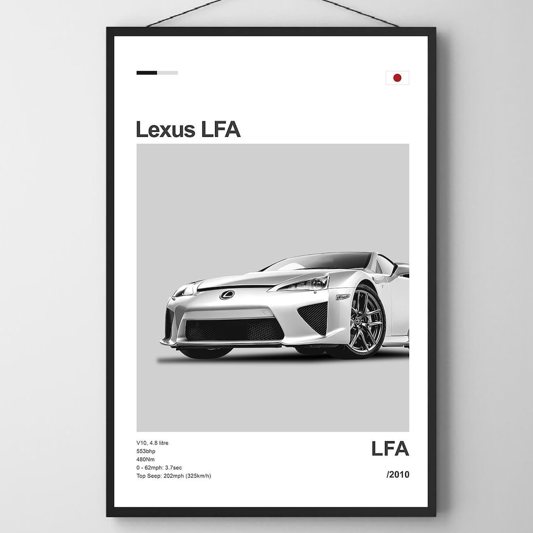 Lexus LFA Poster Mid Century Modern Car Poster Retro - Etsy