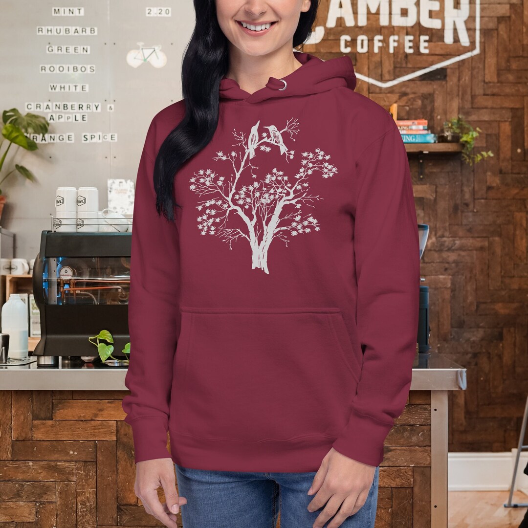 Nature Hoodie, Tree Hoodie, Bird Hoodie, Outdoor Hoodie, Bird Shirt ...