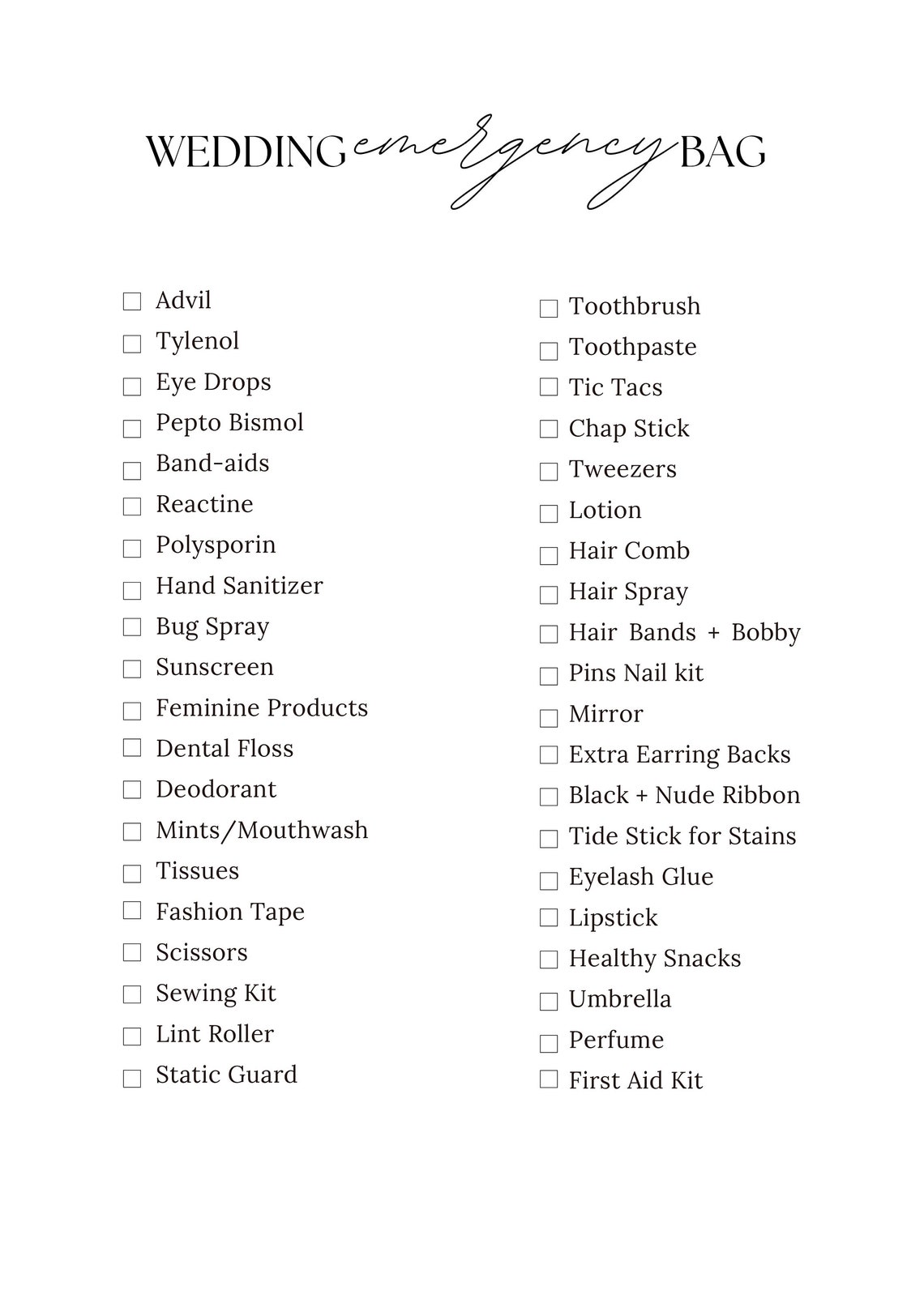 Wedding Checklist, Wedding Checklist Printable, Wedding Planning ...