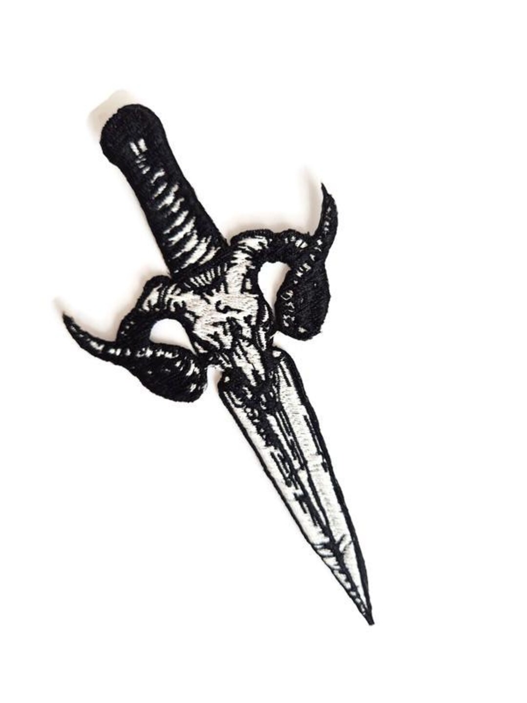 Gothic Dagger Embroidered Patch - Sword Iron on Badge - Dark Aesthetic ...